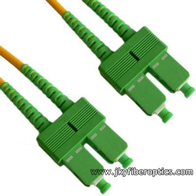 SC APC To SC APC Singlemode Duplex Fiber Optic Patch Cord JKY Fiber Optics Industry Co Ltd