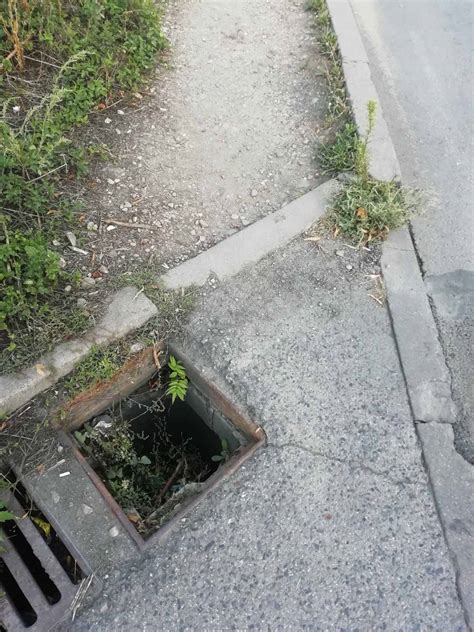 Липсващ капак решетка на отводнителна шахта