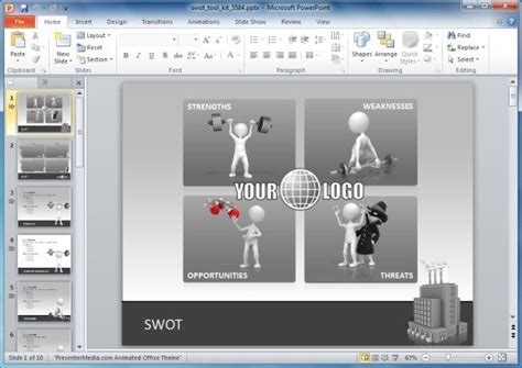 Animated SWOT Analysis PowerPoint Template
