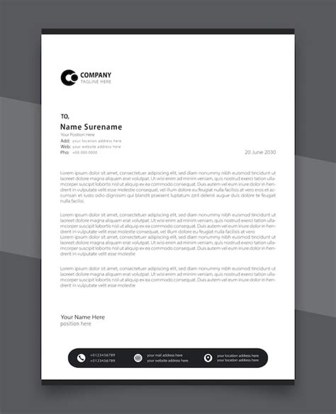 Современный шаблон фирменного бланка Премиум векторы