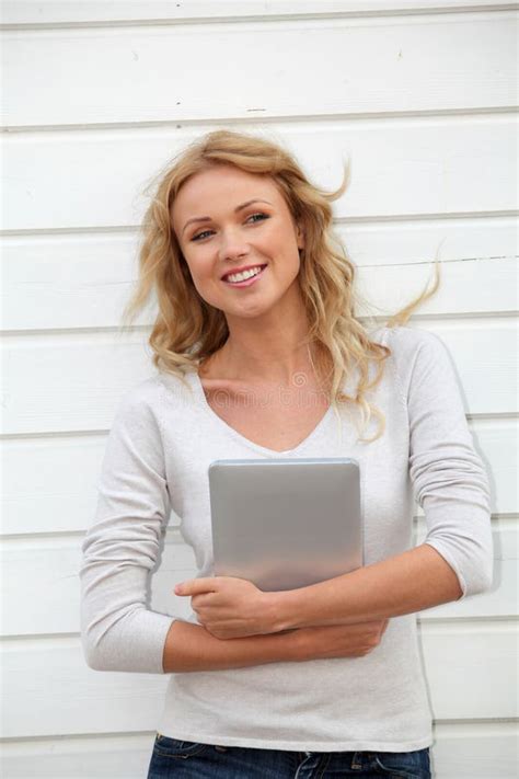 Smiling Blond Woman Stock Image Image Of Internet Blond