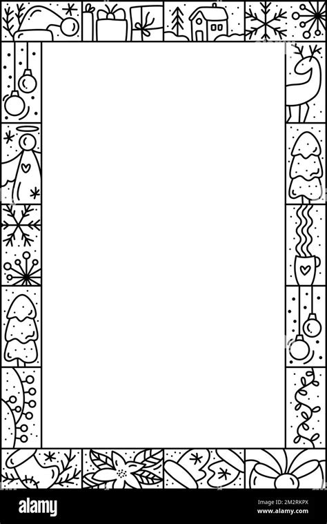 Christmas Letter Borders Black And White