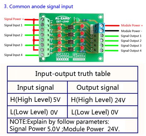 24v To 5v Plc Signal Converter Board 4bit Optocoupler Isolated