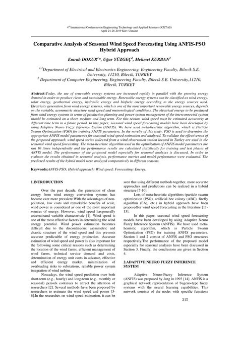 Pdf Comparative Analysis Of Seasonal Wind Speed Forecasting Using