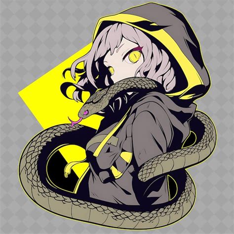 Premium Psd A Girl With A Snake On Her Head