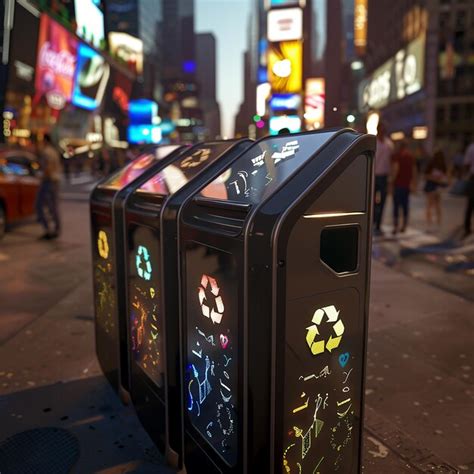 Premium Photo Smart Recycling Bin With Ar Interface Innovative Waste