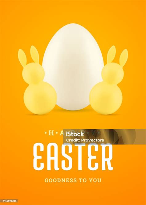 부활절 3d 인사말 카드 닭고기 달걀 작은 토끼 싸구려 휴일 디자인 템플릿 현실적인 벡터 일러스트 레이 션 0명에 대한 스톡 벡터 아트 및 기타 이미지 Istock