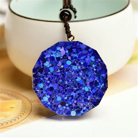 Metatron Tesseract Necklace Epoxy Stone Sacred Geometry Pendant