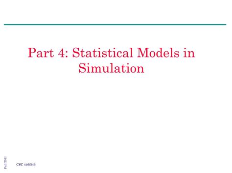PPT Part Statistical Models In Simulation PowerPoint Presentation ID
