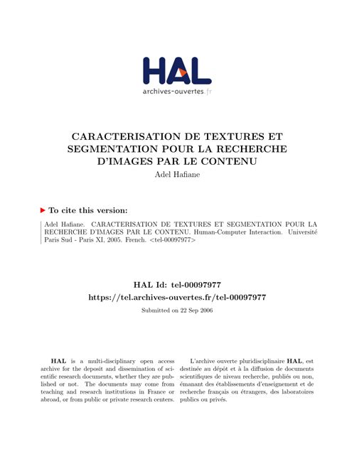Pdf Texture Characterization And Segmentation For Content Based Image