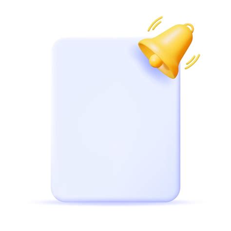 Premium Vector 3d Notification Popup With Bell Icon