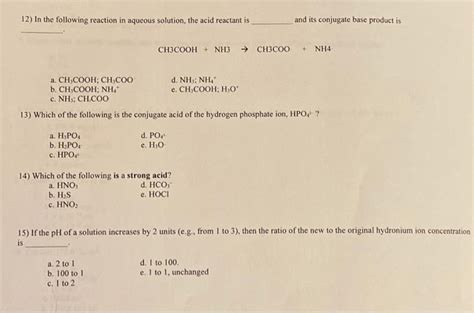 Solved In The Following Reaction In Aqueous Solution Chegg