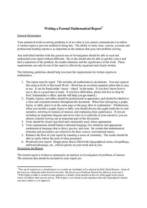 Report Pdf 119762 Writing A Formal Mathematical Report