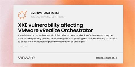 Xxe Vulnerability Affecting Vmware Vrealize Orchestrator Cb10117