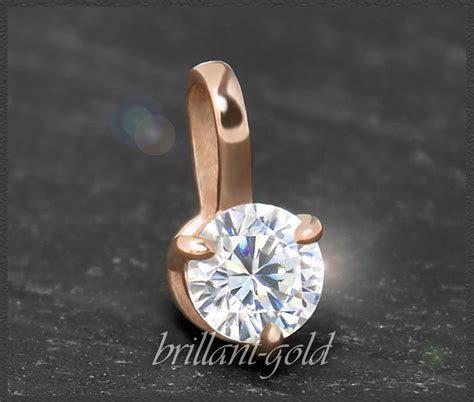 Diamant Anhänger And Kette 585 Gold 025ct If Brillant Gold