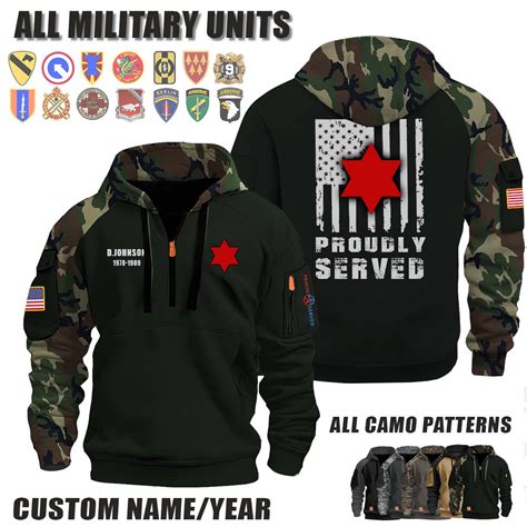 6th Id 6th Infantry Divisioncamo Halfzip Hoodie Proudly Served