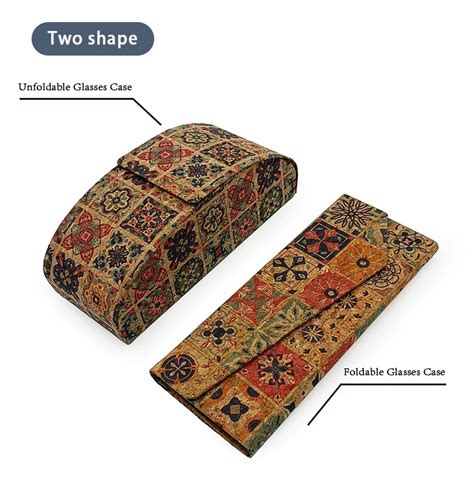 Cork Wooden Magnetic Triangle Foldable Eyeglasses Case