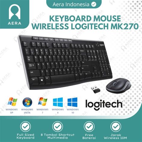 Jual Aera Logitech Mk270 Keyboard Mouse Wireless Keyboard Usb Wireless Original Shopee Indonesia