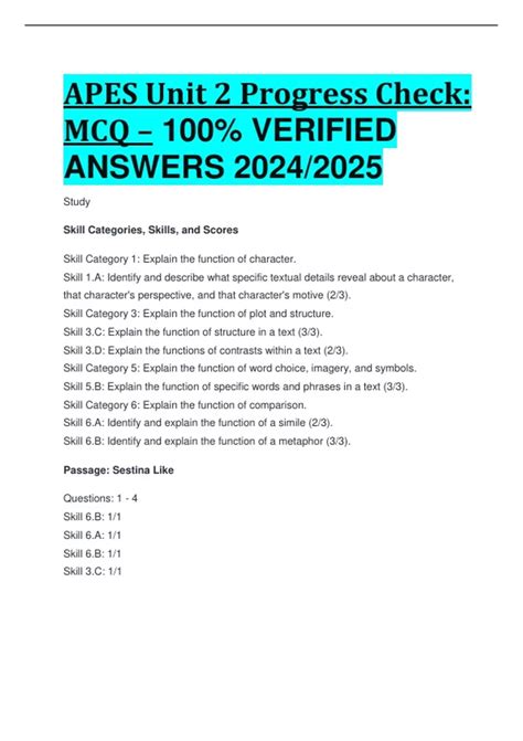 Apes Unit 2 Progress Check Mcq 100 Verified Answers 2024 2025 Apes Stuvia Us