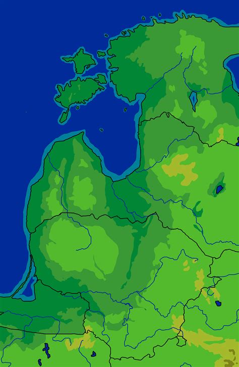 Natural Map Of The Baltics I Made R Mapporn