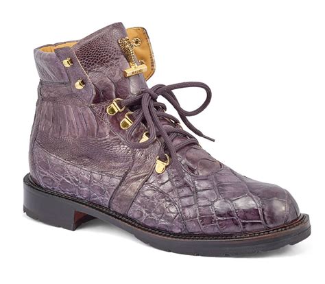 Mauri Tracker Medium Gray Genuine Alligator Ostrich Leg Boots 4986