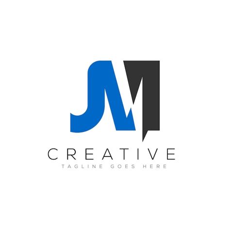 편지 Jm 로고 디자인 서식 파일 벡터 일러스트 레이 션 프리미엄 벡터