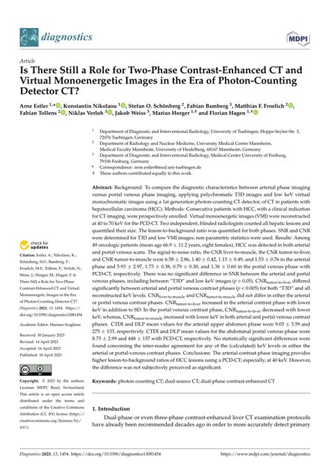 Pdf Is There Still A Role For Two Phase Contrast Enhanced Ct And Virtual Monoenergetic Images