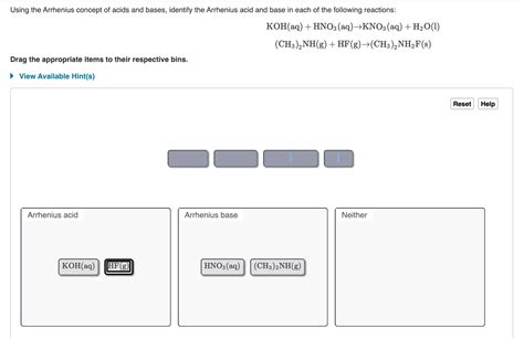 Solved Using The Arrhenius Concept Of Acids And Bases