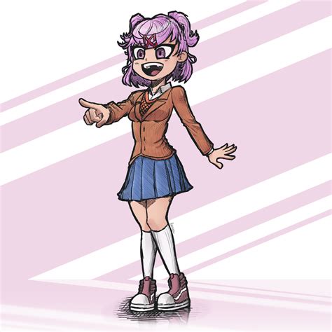 Natsuki Laughs Colored Ddlc By Radiaxal On Newgrounds