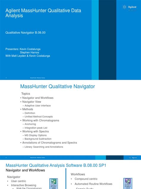 Webinar3 Masshunter Qualitative Analysis The Navigator Pdf Cursor User Interface Icon