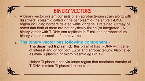 Ti Plasmid Derived Vector Pptx