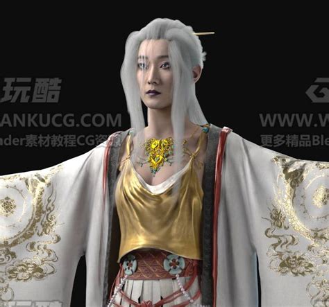 黑神话悟空铁扇公主blender模型 玩酷cg