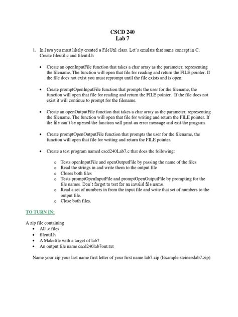 Cscd 240 Lab 7 To Turn In Pdf