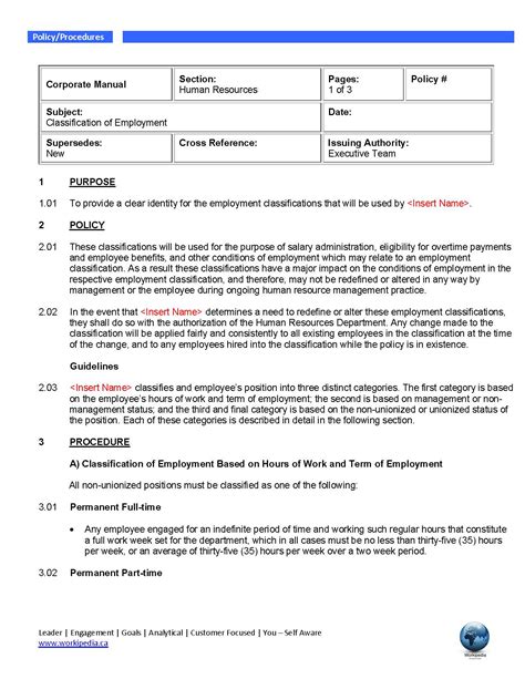 Classification Of Employment Policypage1