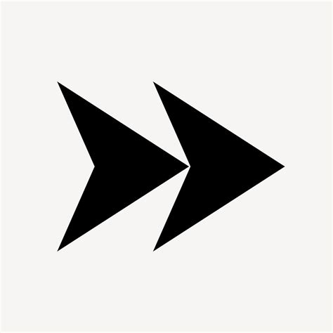 Double Black Forward Arrows Isolated Premium Vector Rawpixel
