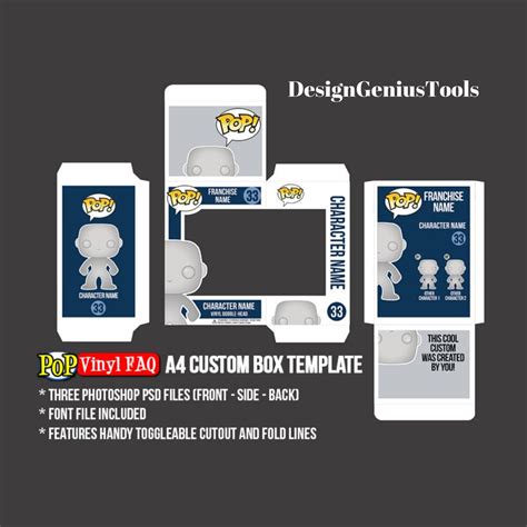 Funko Pop Template Box In PSD Photoshop Template Box Editable Photoshop Files For Creating