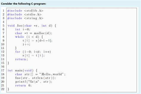 Solved Consider The Following C Program 1 Include 2