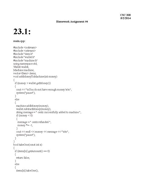homework 4 csc 300 problem 23 1 w source code screenshots and diagrams ungraded csc 300