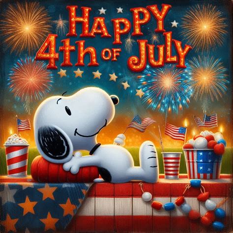 Snoopy And The 4th July Digital Art Design Happy July 4th Images