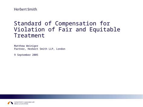 Ppt Standard Of Compensation For Violation Of Fair And Equitable