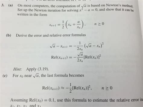 Solved On Most Computers The Computation Of Squareroot A Is