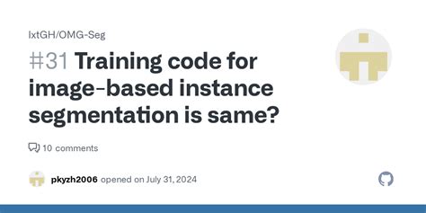 Training Code For Image Based Instance Segmentation Is Same Issue