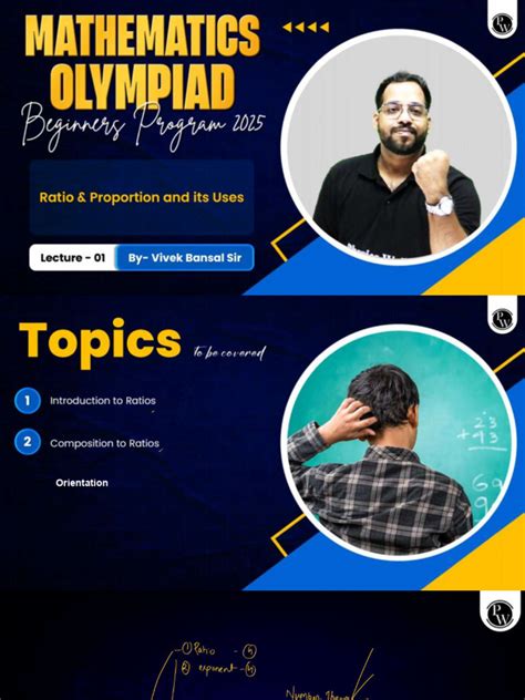 Ratio And Proportion And Its Uses 01 Class Notes Mathematics Olympiad Beginners Program 2025