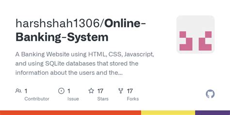 GitHub Harshshah Online Banking System A Banking Website Using HTML CSS Javascript And