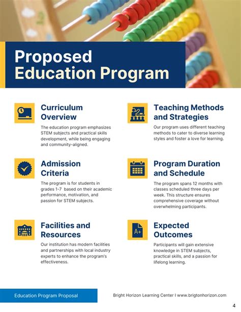 Education Program Proposal Template Venngage