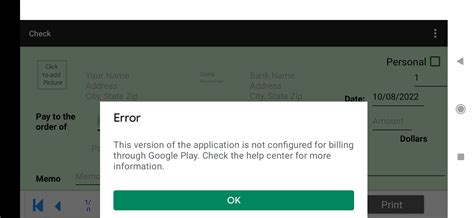 this version of the application is not configured for billing through