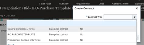 Restrict Users To Specific Contract Types And Terms Templates — Cloud Customer Connect