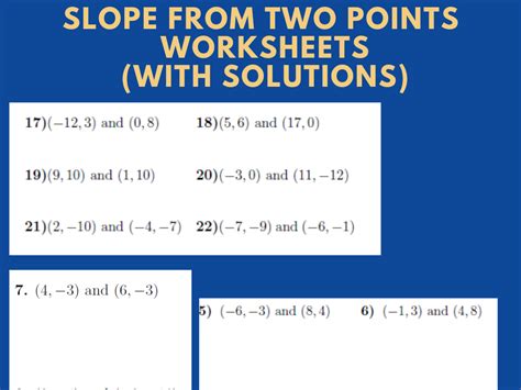 Slope From Two Points Worksheet Slope Intercept Form Of A Linear