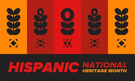 9 월과 10 월에 국가 히스패닉 유산 의 달 히스패닉과 라틴계 미국인 문화 미국에서 매년 축하합니다 포스터 카드 배너 및 배경 벡터 일러스트레이션 0명에 대한 스톡 벡터
