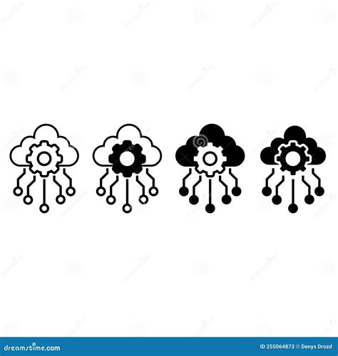 Iot Icon Vector Cloud Service Illustration Sign Smart Digital Symbol